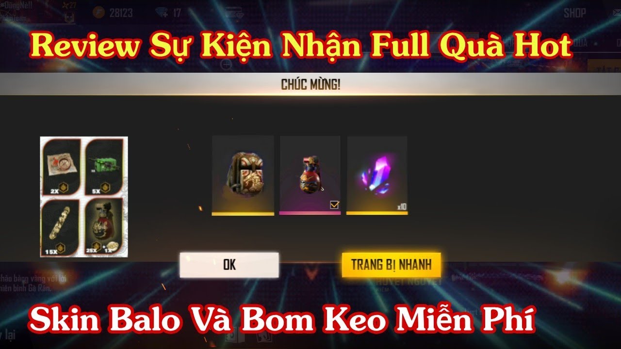 [Garena Free Fire] Review Sự Kiện Rồng Vàng Nhận Quà Balo Và Skin Bom ...