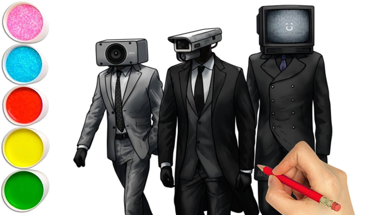 How to draw Cameraman vs TV man vs Speakerman From Skibidi Toilet - YouTube