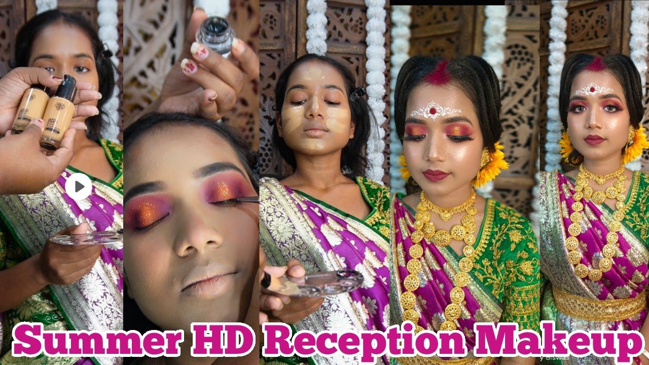 Summer HD Bridal Reception Makeup/Best reception makeup for beginners ...