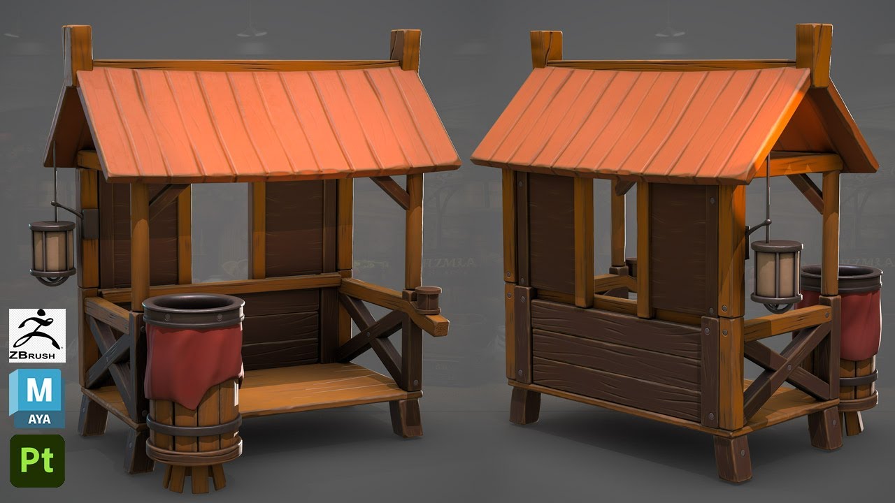 Modeling a Stylized Shop with Autodesk Maya 2024, Zbrush, and Substance ...
