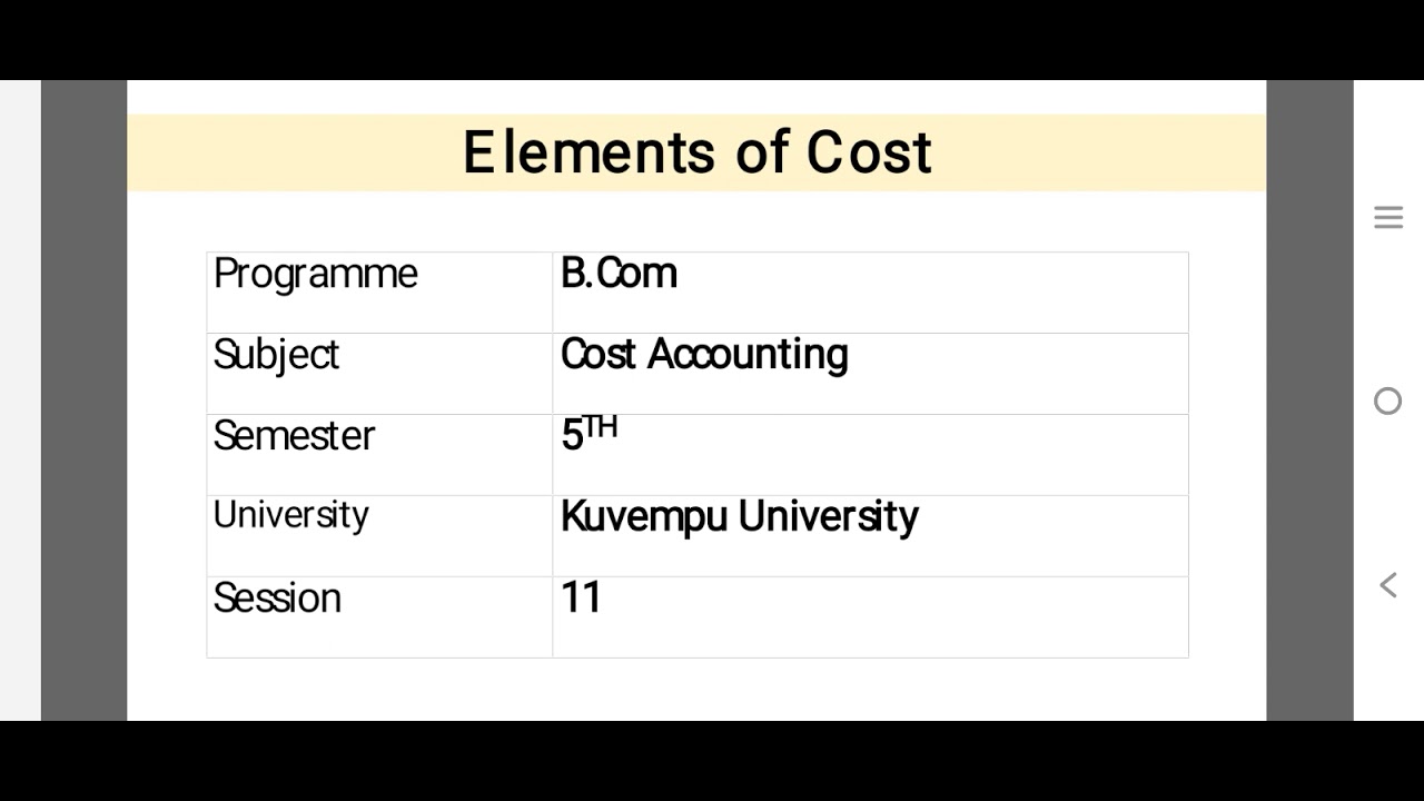 items not included in cost accounts S11 - YouTube