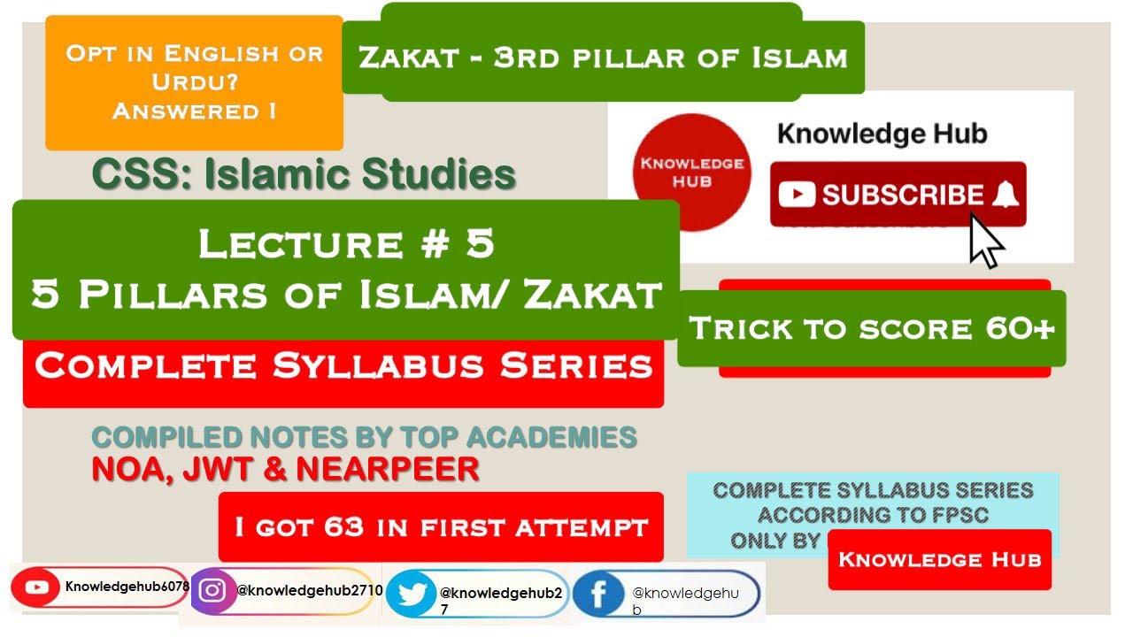 Zakat| 3rd Pillar of Islam| زکوٰۃ| CSS Islamic Studies| Islamic Worhsips| اسلامی عبادات| CSS ...