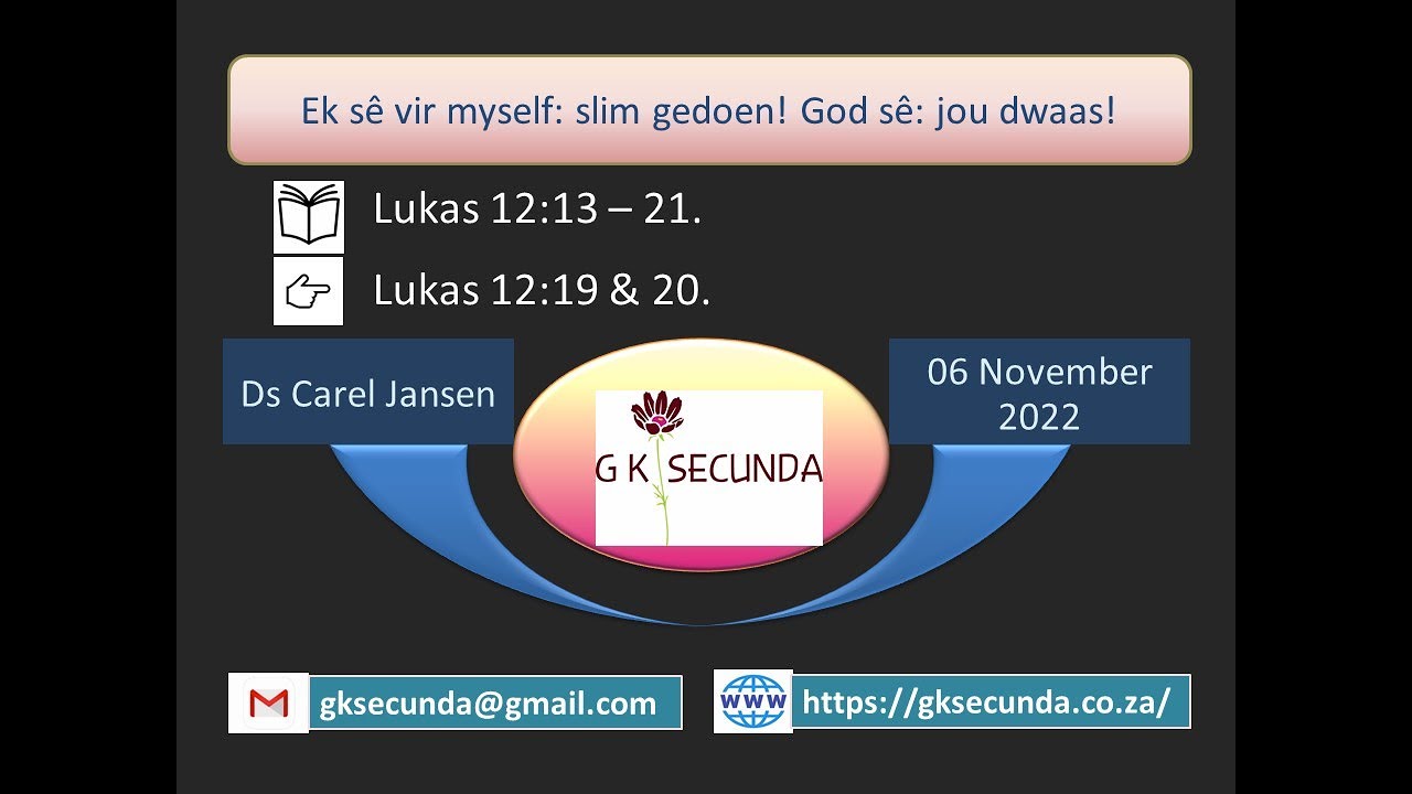 Ek sê vir myself: slim gedoen! God sê: jou dwaas! - YouTube