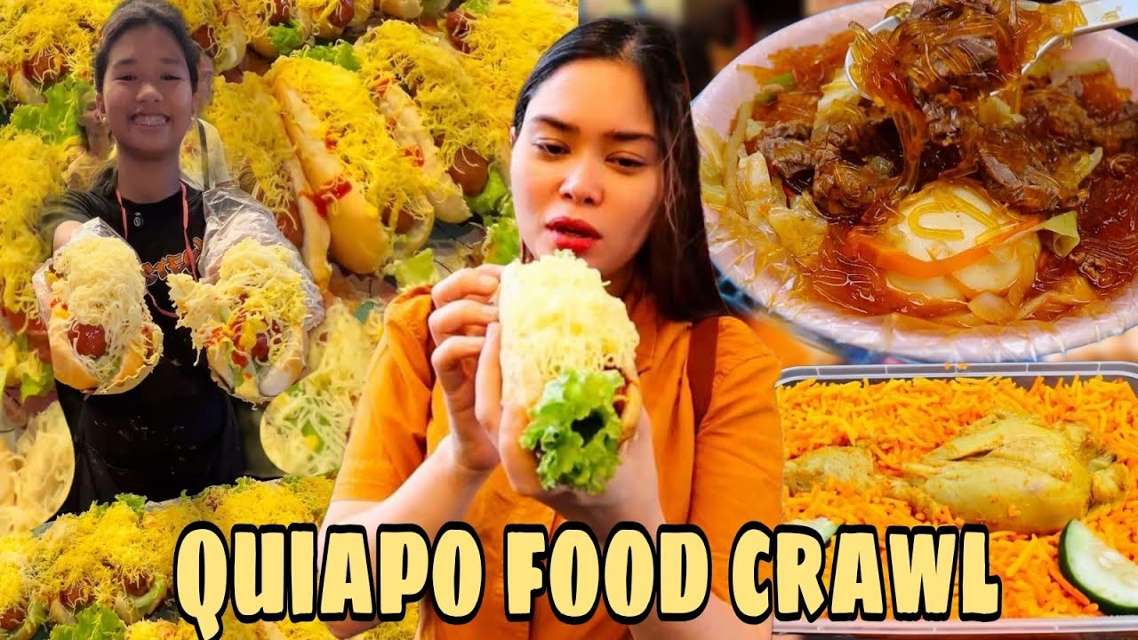 QUIAPO FOOD CRAWL | Neneng B Hungarian Sausage Overload Sotanghon Baga ...
