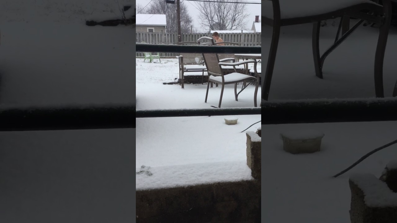 Part 1 of bathing suit snow challenge - YouTube