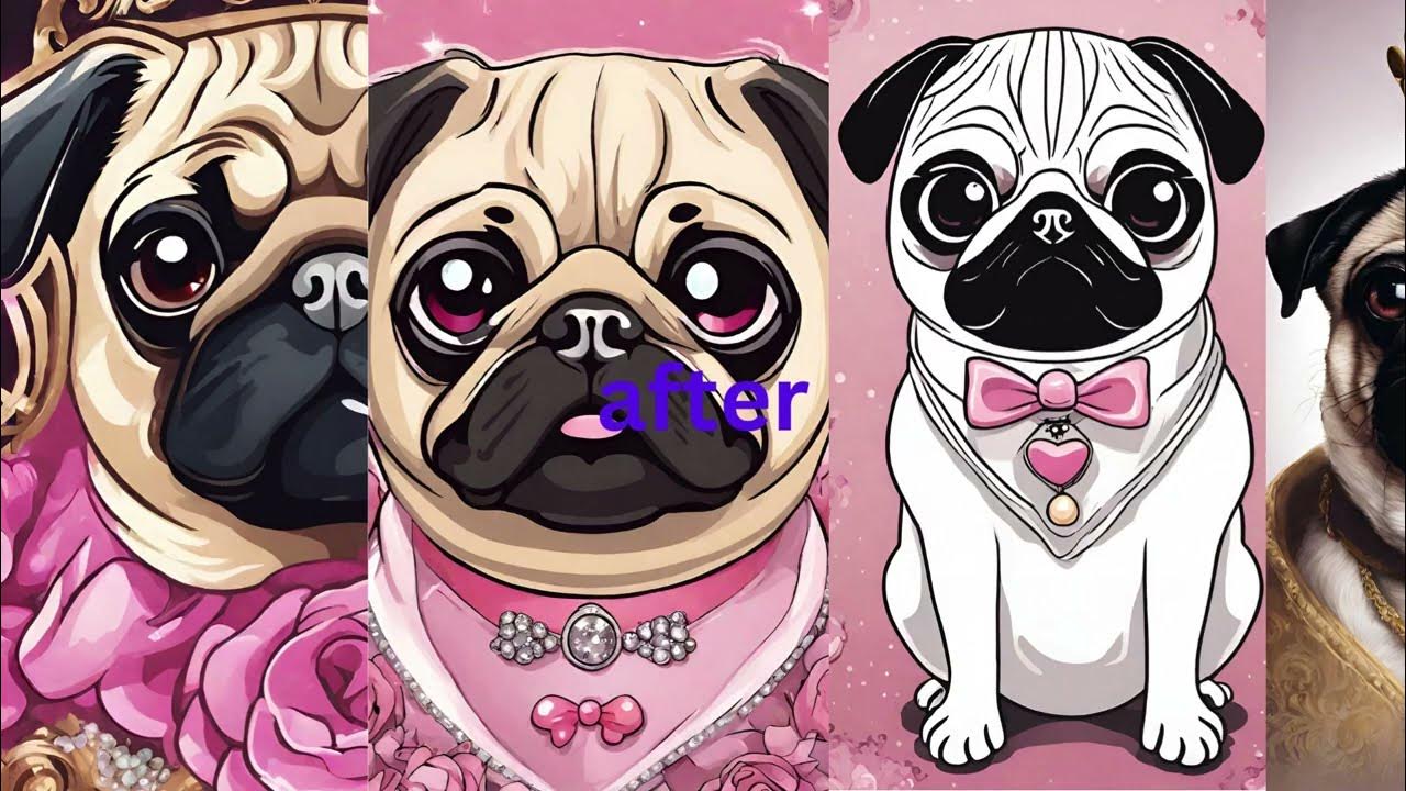 Our pugs self-glow up video (totally a tutorial) - YouTube