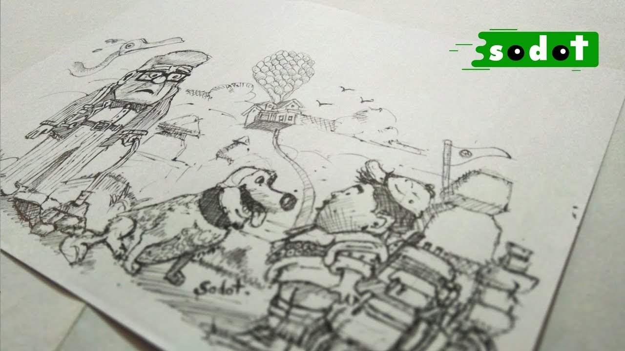 How To Draw Carl Fredricksen from "UP" MOVIE drawing #blackpen # ...