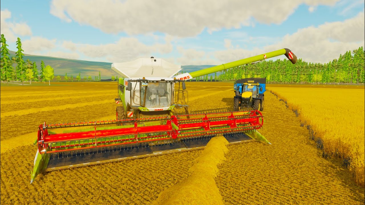 FS22 BARLEY HARVESTING SMOOTHLY 2 HARVESTER LANDOWNUNDA FARM - YouTube