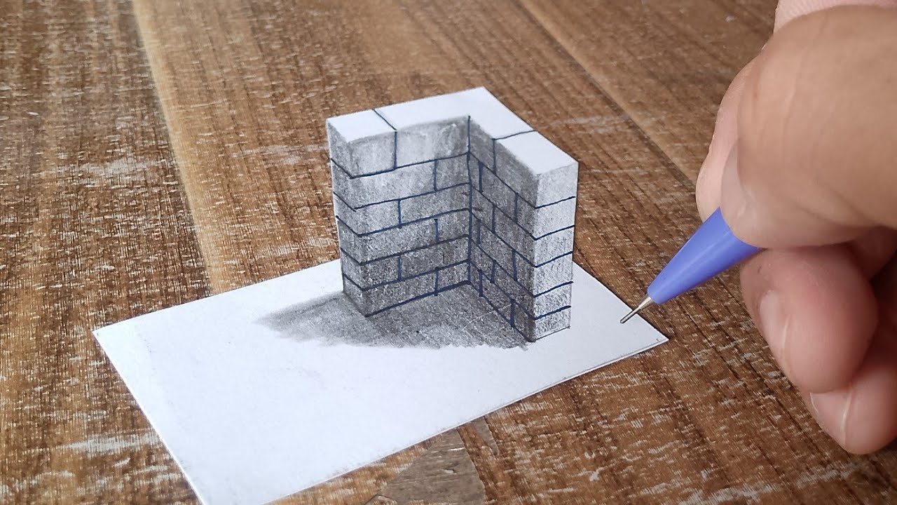 How to Draw 3D Wall on paper Easy Drawing idea for beginners - YouTube