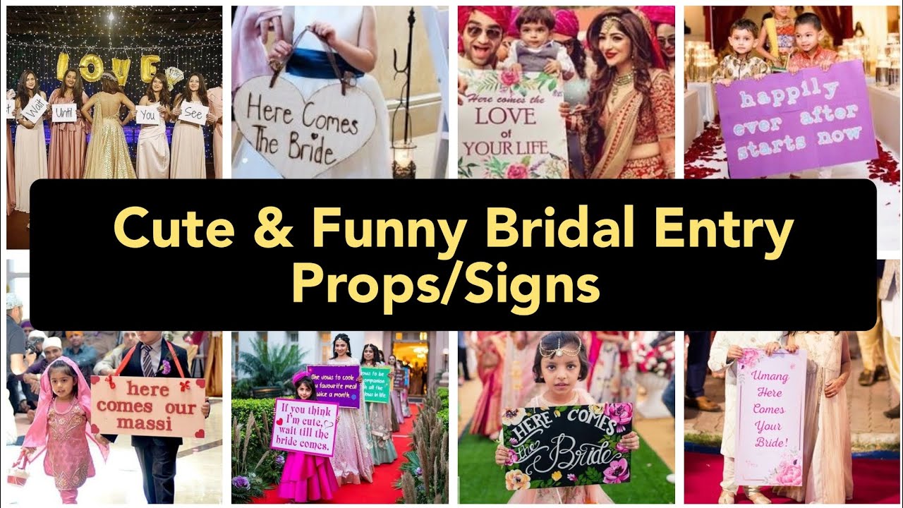 Cute & Funny Bridal entry props for wedding || Amazing Ideas for bridal ...
