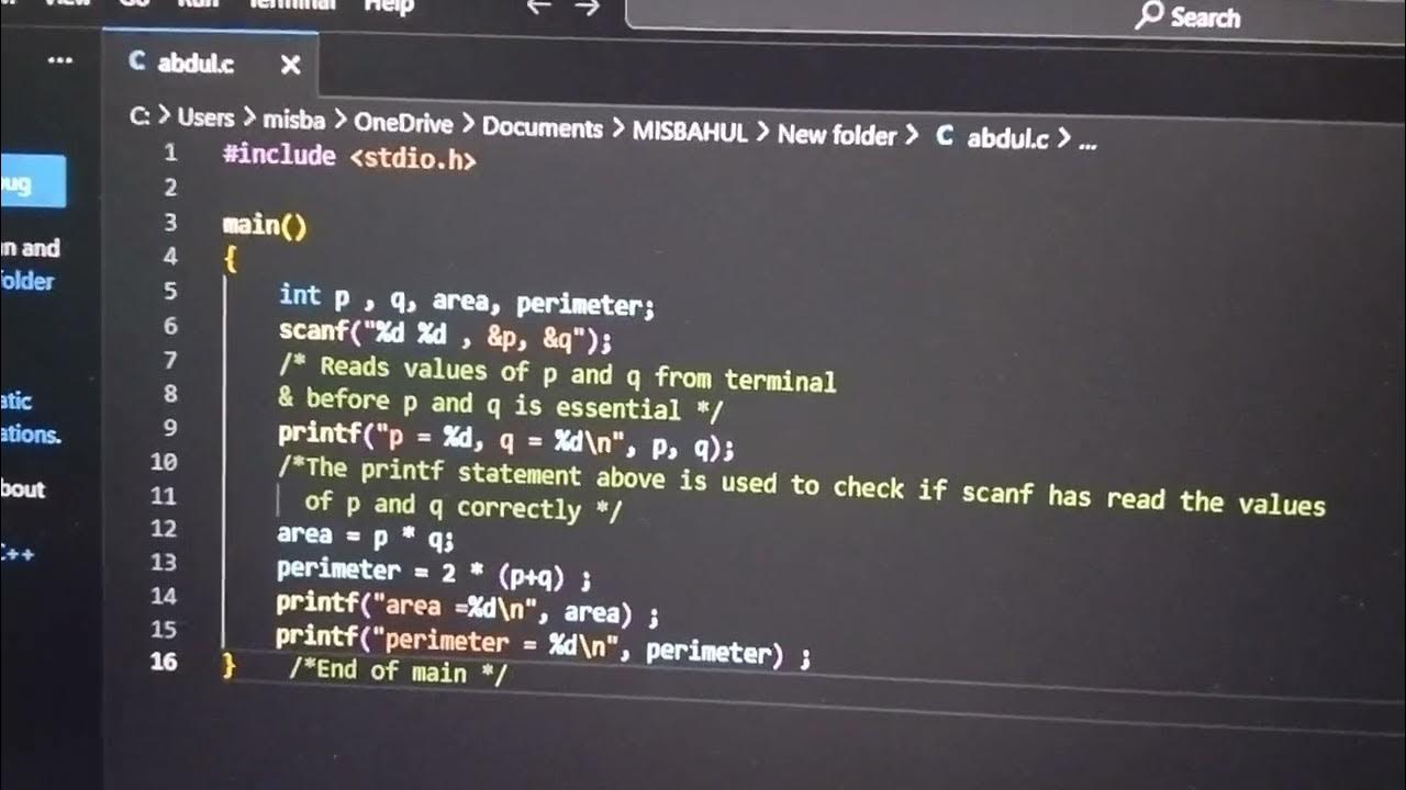 Area C Language Programming Youtube