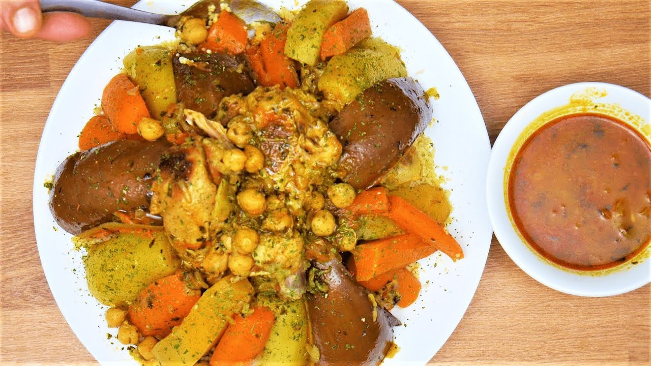 Authentic Moroccan Couscous with Chicken and 6 Vegetables How to Make ...