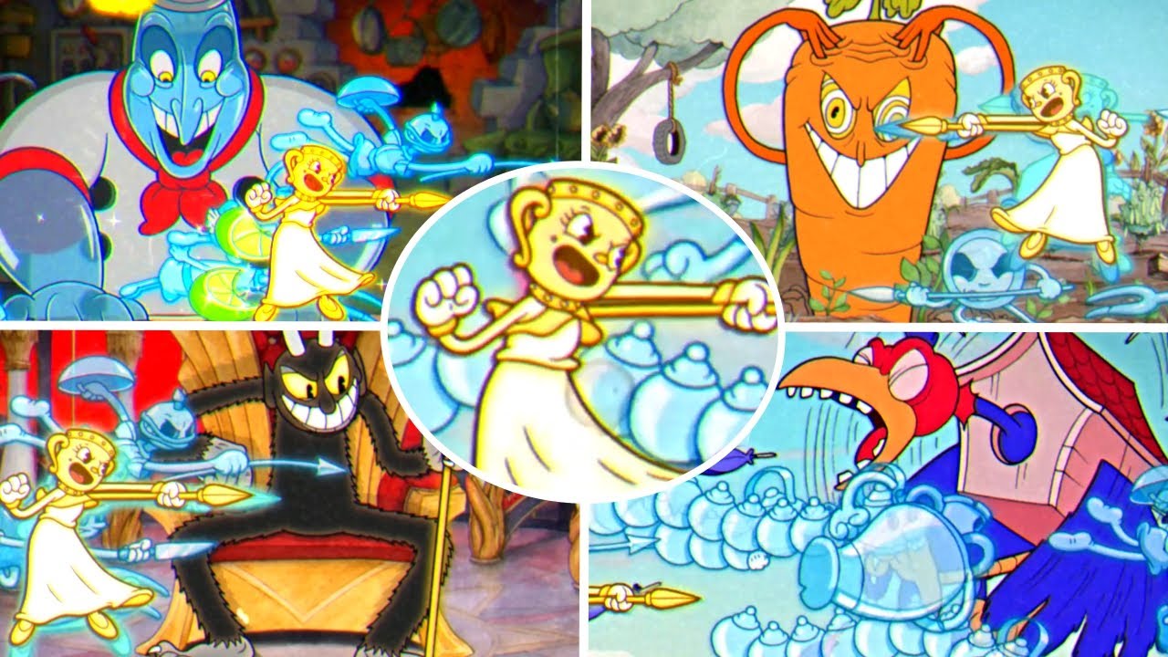 Cuphead + DLC - All Bosses With Ms Chalice 3rd Super Attack - YouTube