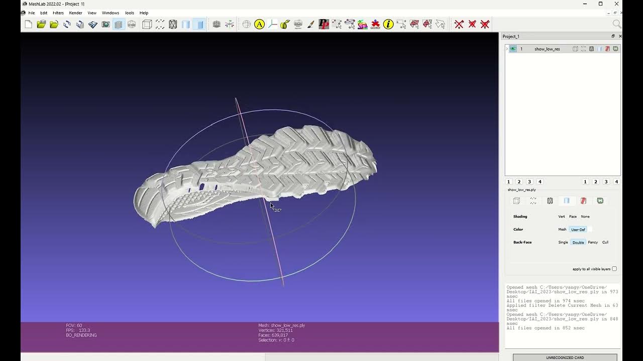 MeshLab tutorial loading 3D model files - YouTube