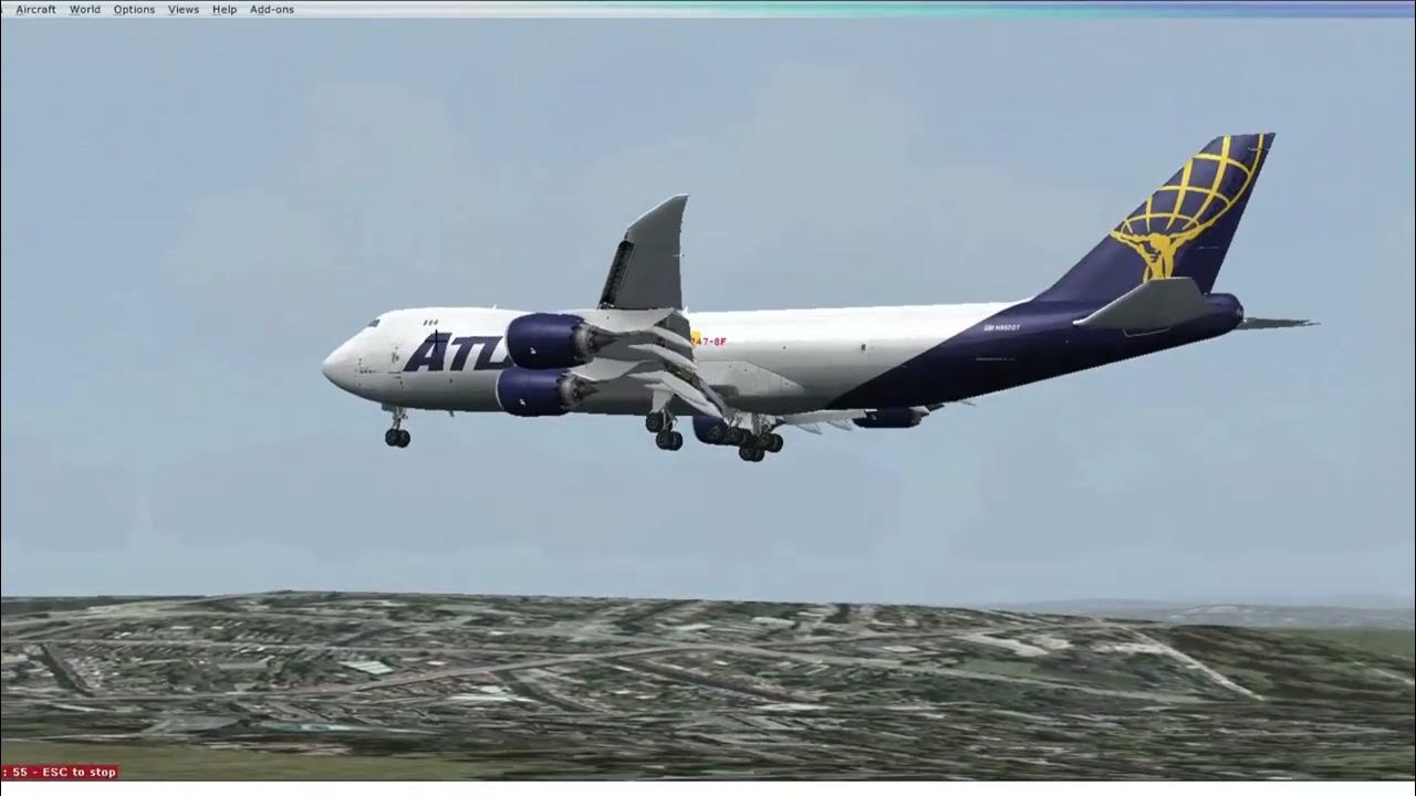 PMDG Boeing 747-8F Atlas Air landing at Guarulhos SBGR/GRU - FSX - YouTube