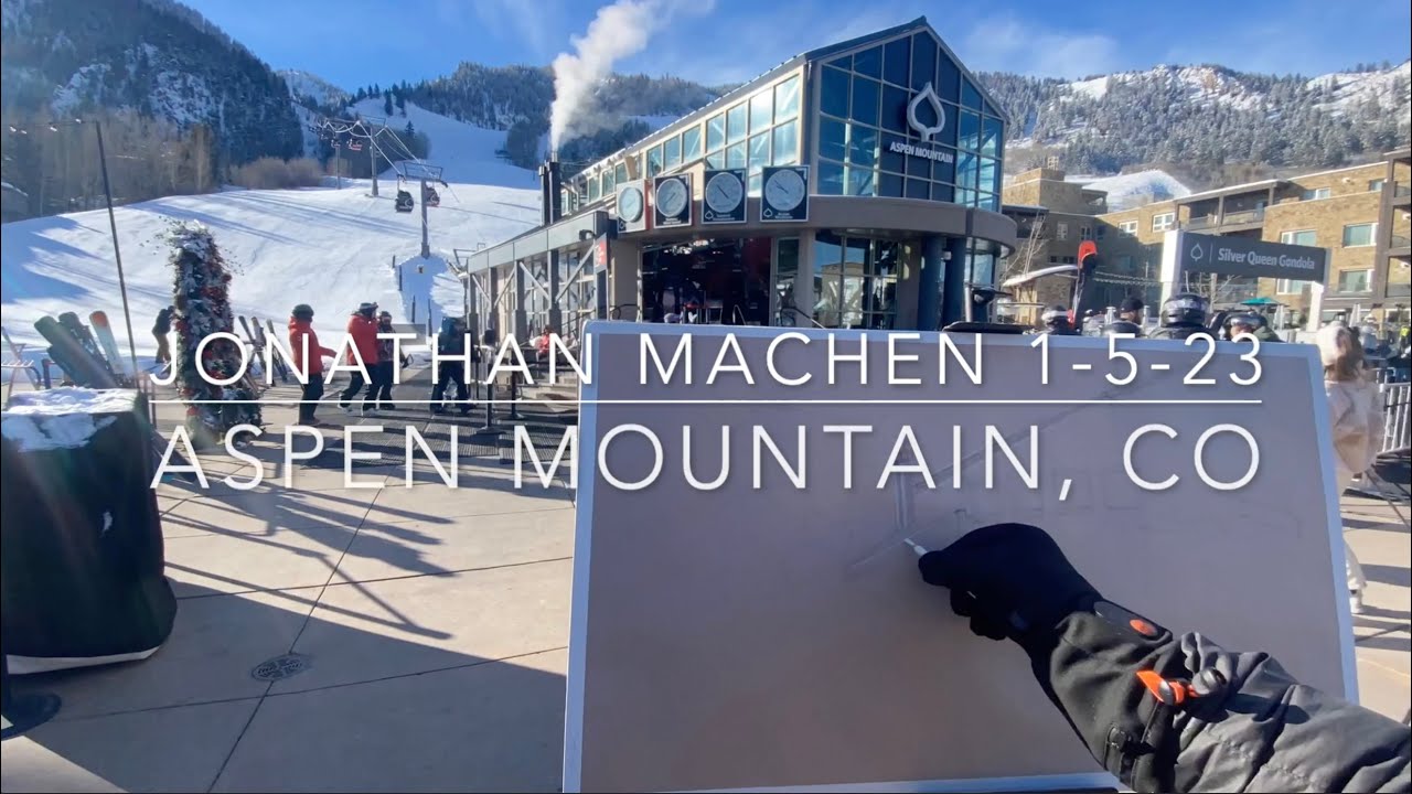 Jonathan Machen Plein-air drawing, Aspen Mountain, 1-5-23 - YouTube