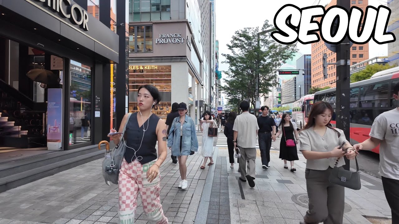 Gangnam Street Walking Tour. Seoul City Korea 4k City Tour - YouTube