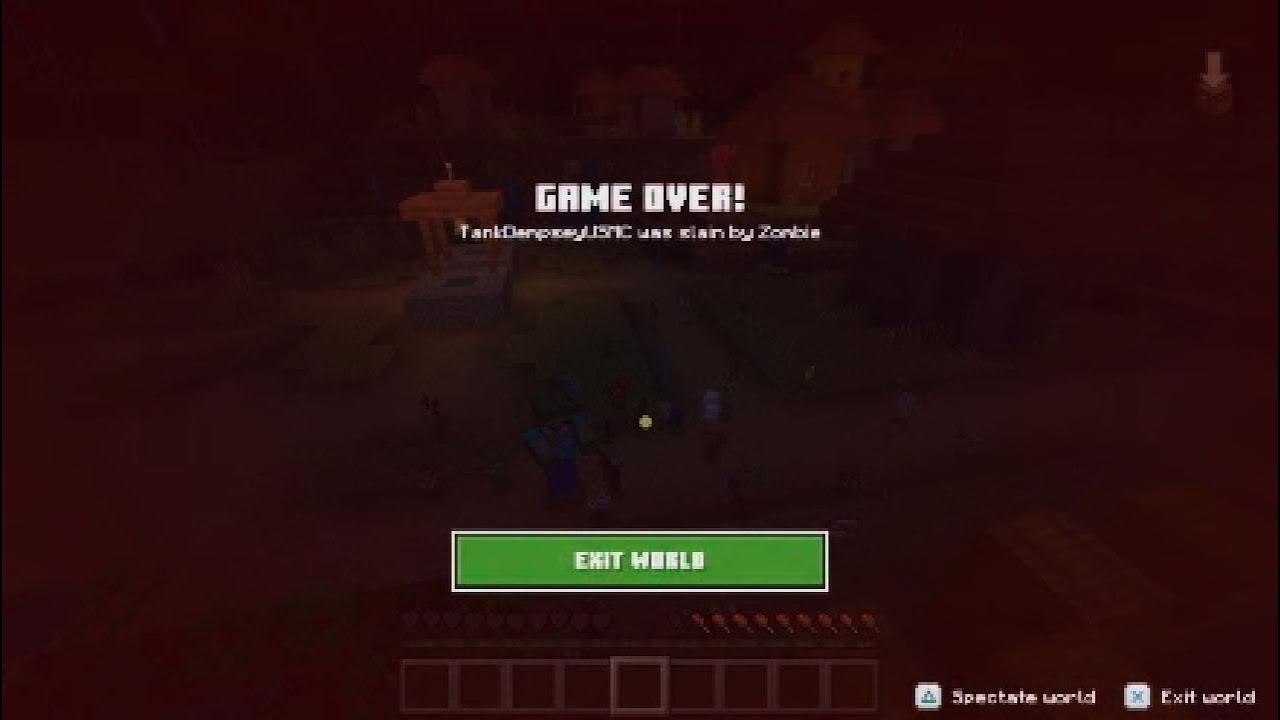 Minecraft Bedrock Edition Hardcore Game Over - YouTube