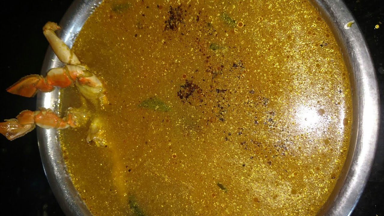 Nandu rasam( நண்டு ரசம் ) crab rasam / crsn soup for cold relief/crab ...