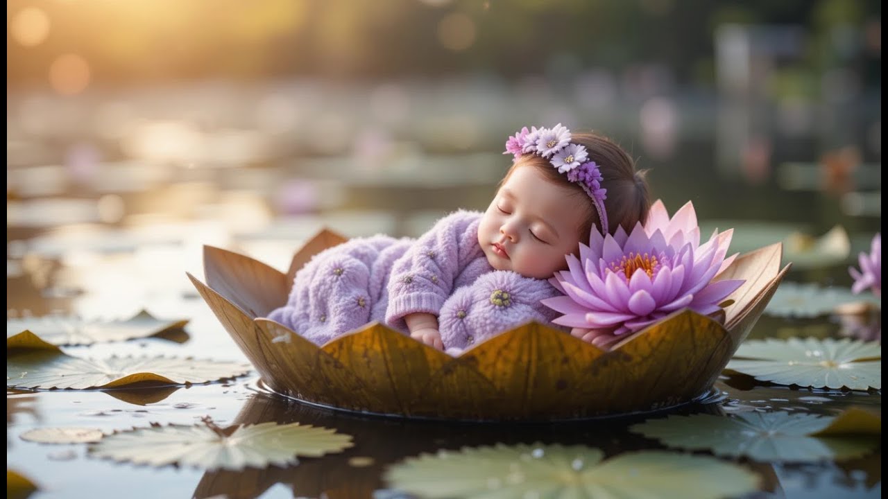 Baby Sleeping on Lotus Flower 🌸👶 | 3 Hours Peaceful Baby Lullabies # ...