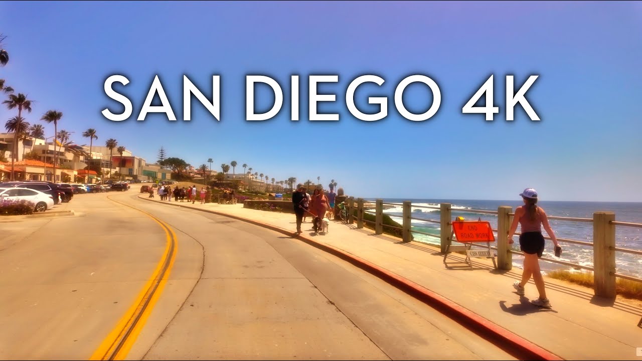 San Diego in California, Pacific Coast Ocean, Relaxing Drive Road Trip ...