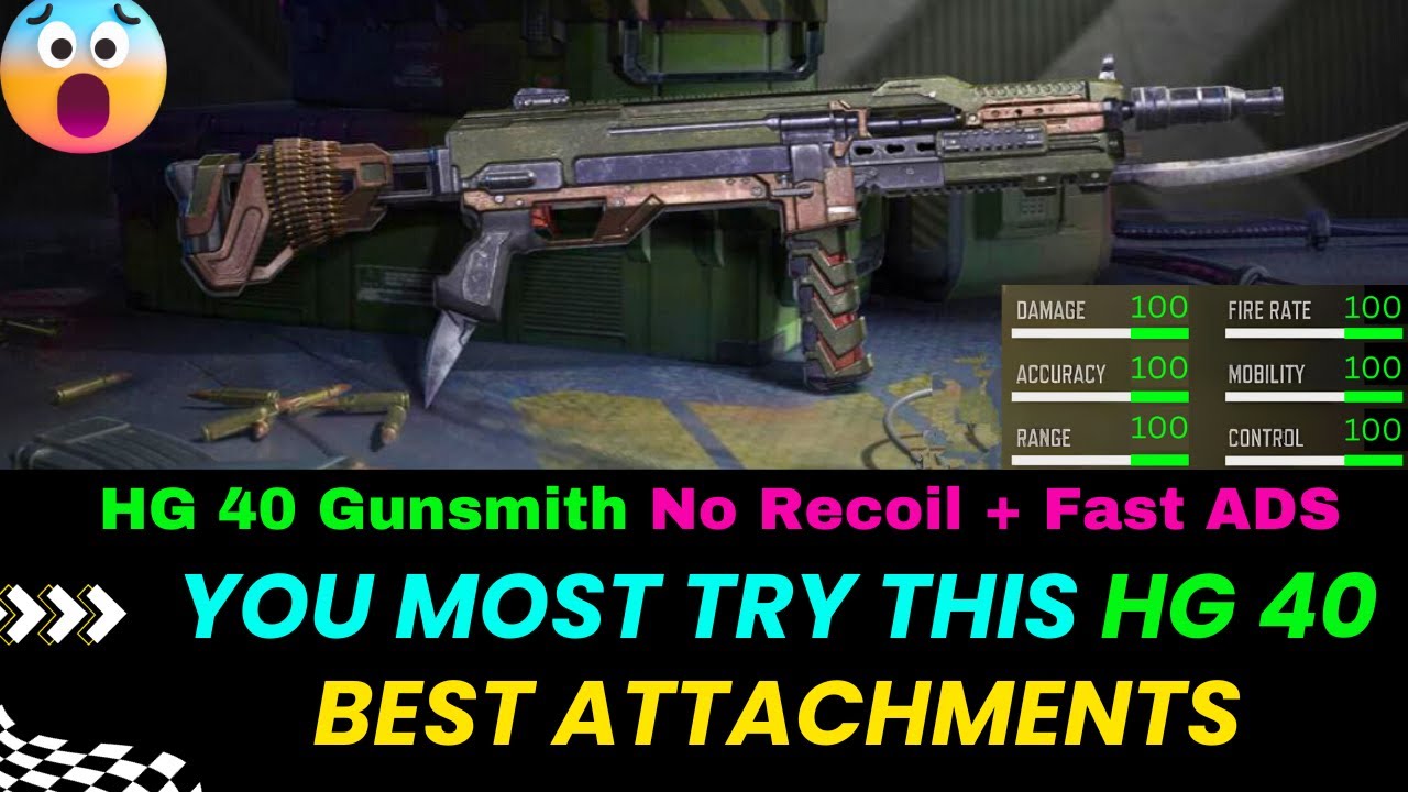 You Most Try This HG 40 Best Attachments | HG 40 Gunsmith No Recoil + Fast ADS - YouTube