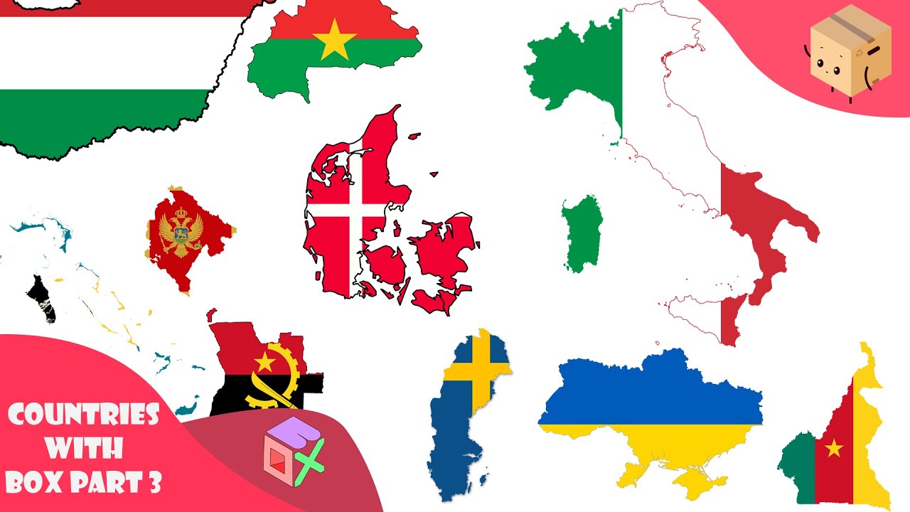 COUNTRIES 3| COUNTRIES FLAGS | COUNTRIES WITH BOX | WORLD MAP ...