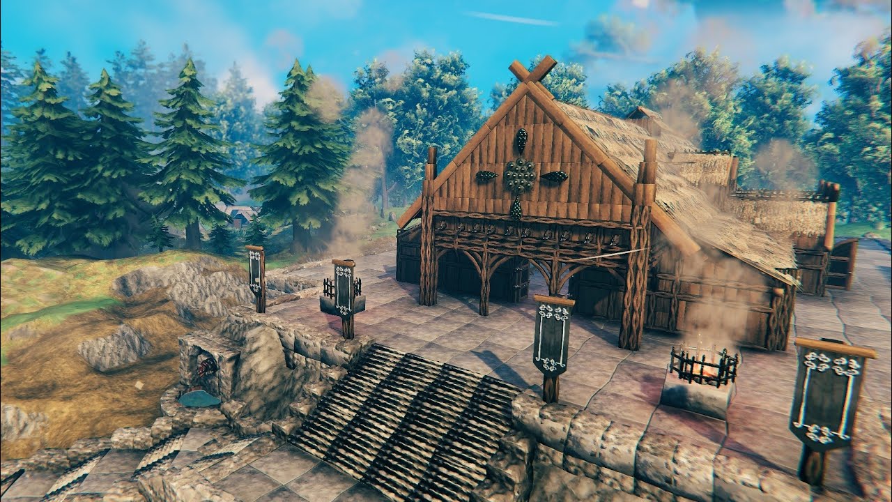Valheim build - Replica of the Golden Hall of Edoras, Rohan, from Lord ...