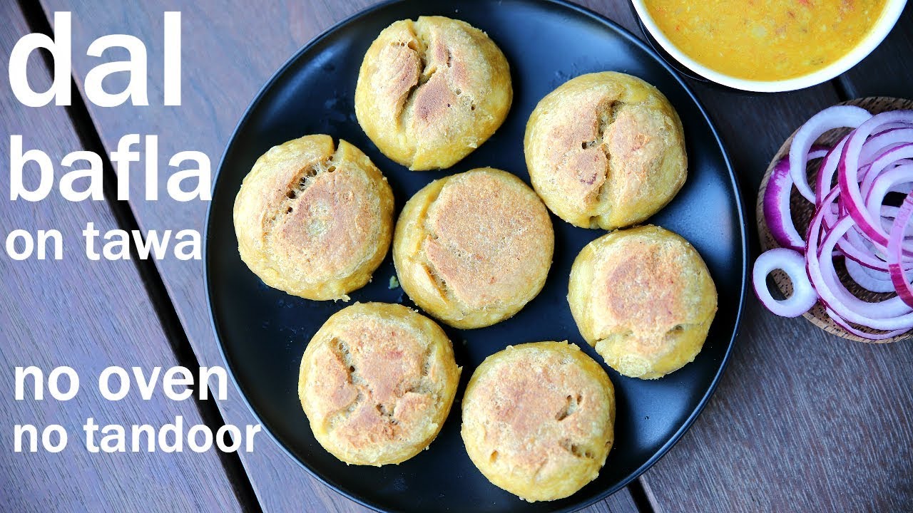 dal bafla recipe on tawa । दाल बाफले तवे पर बनायें । how to make bafla ...