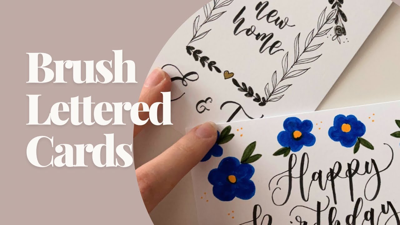 Brush Lettered and Hand Drawn Card Designs - Happy Birthday and New ...