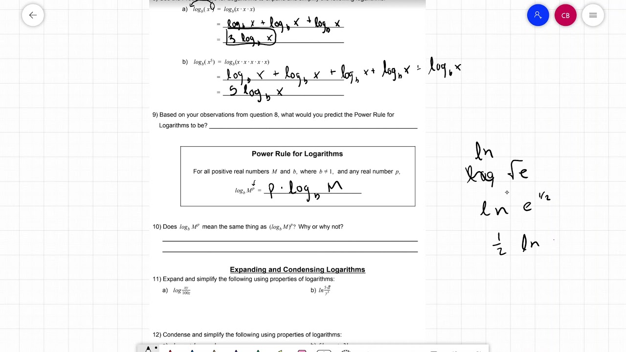 Properties of Logarithms Part 2 - YouTube