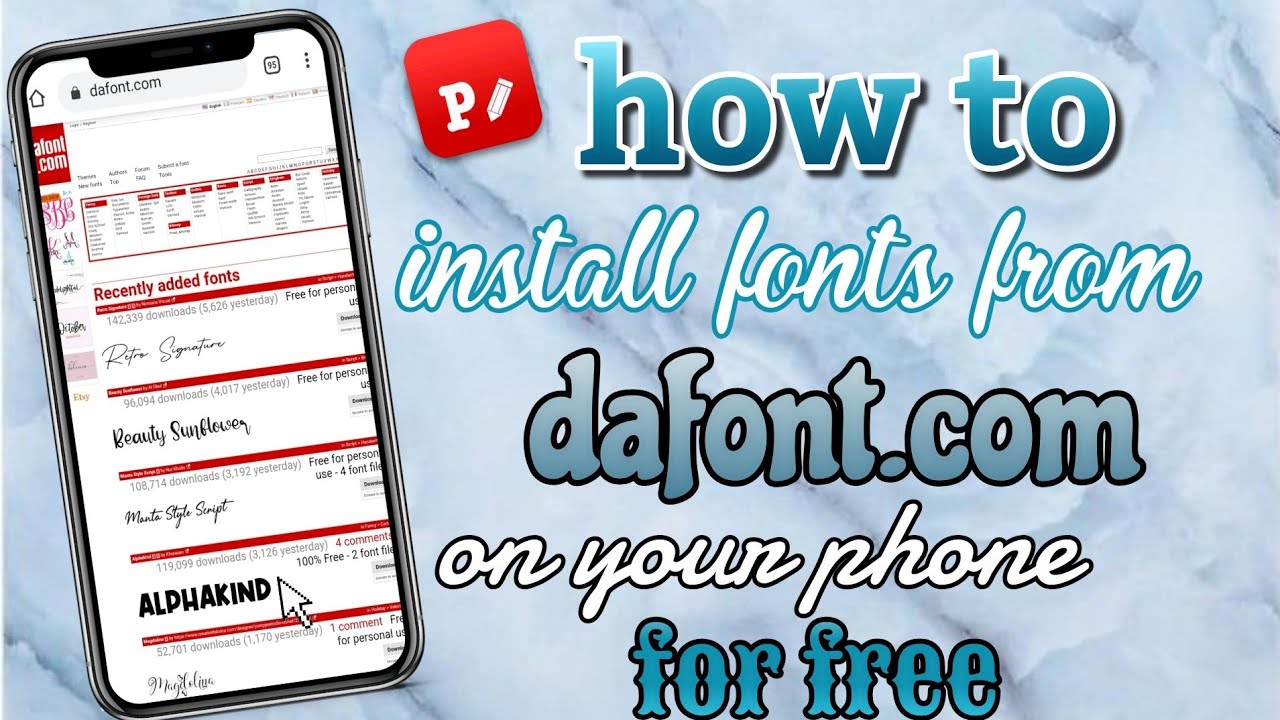 Dafont Tutorial / how to download fonts onto your phone. - YouTube