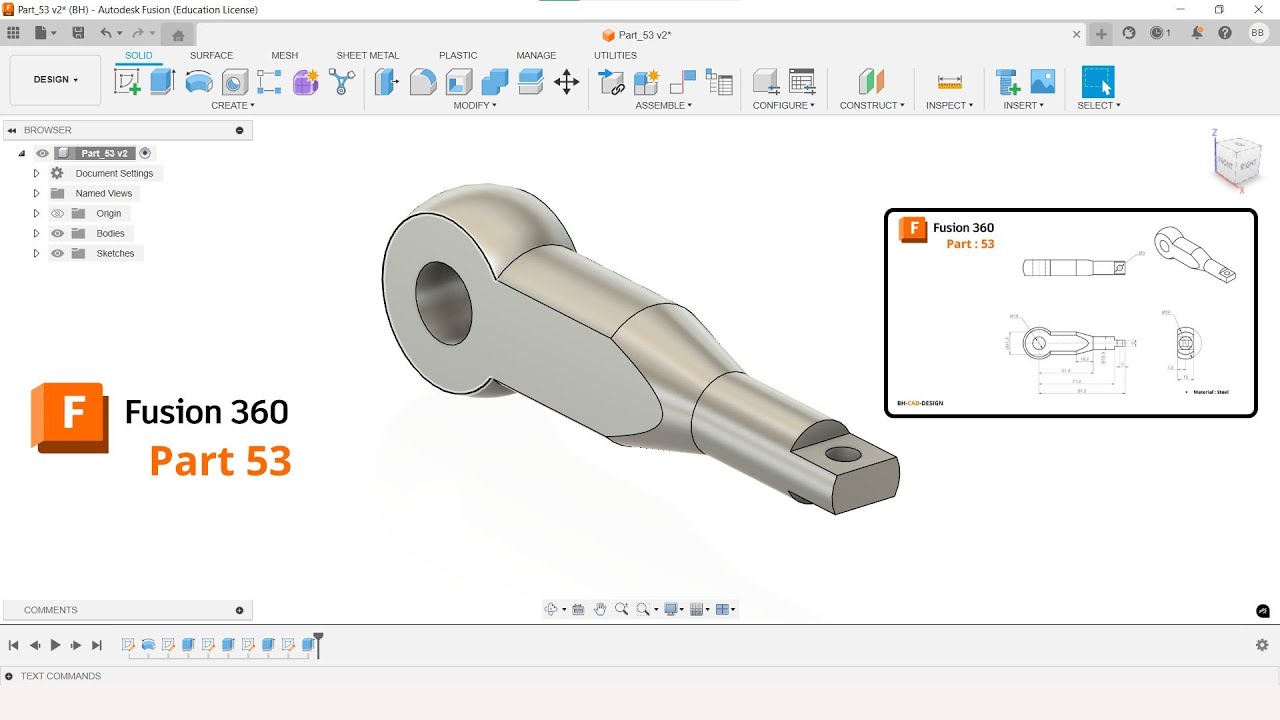 Fusion 360 tutorial 3D Modeling: Part 53 - YouTube