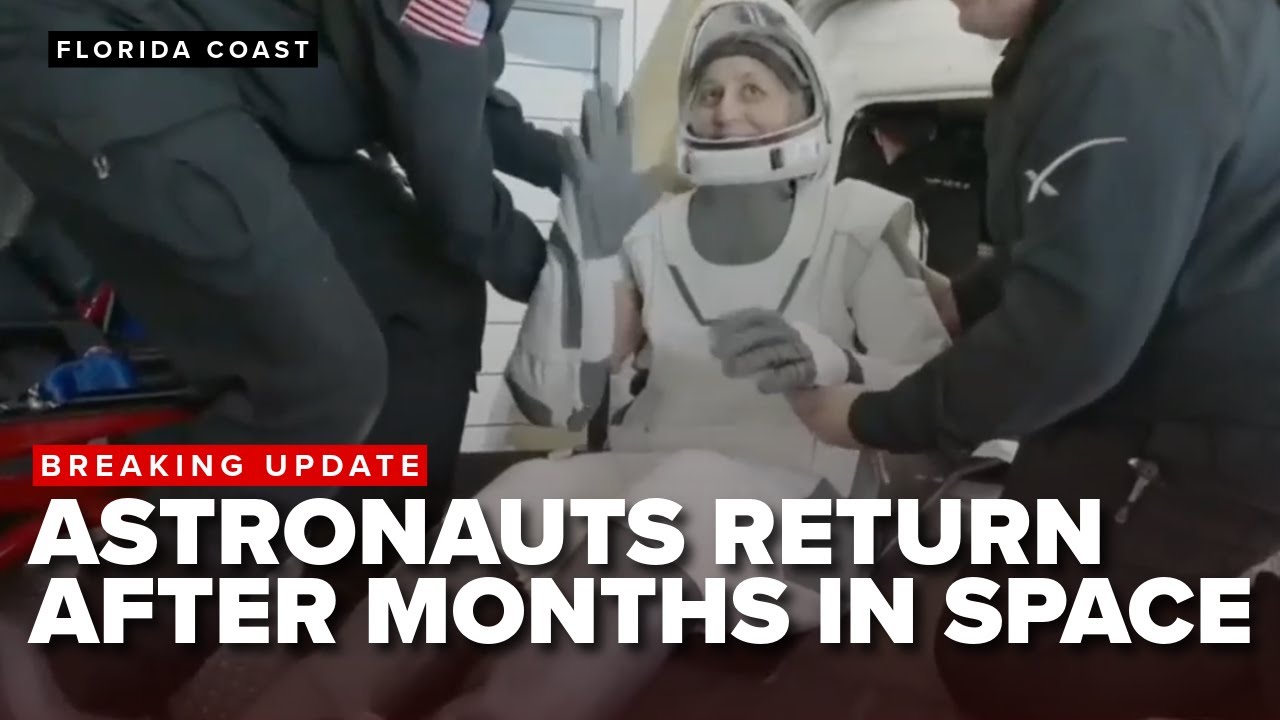 Astronauts exit SpaceX capsule - YouTube