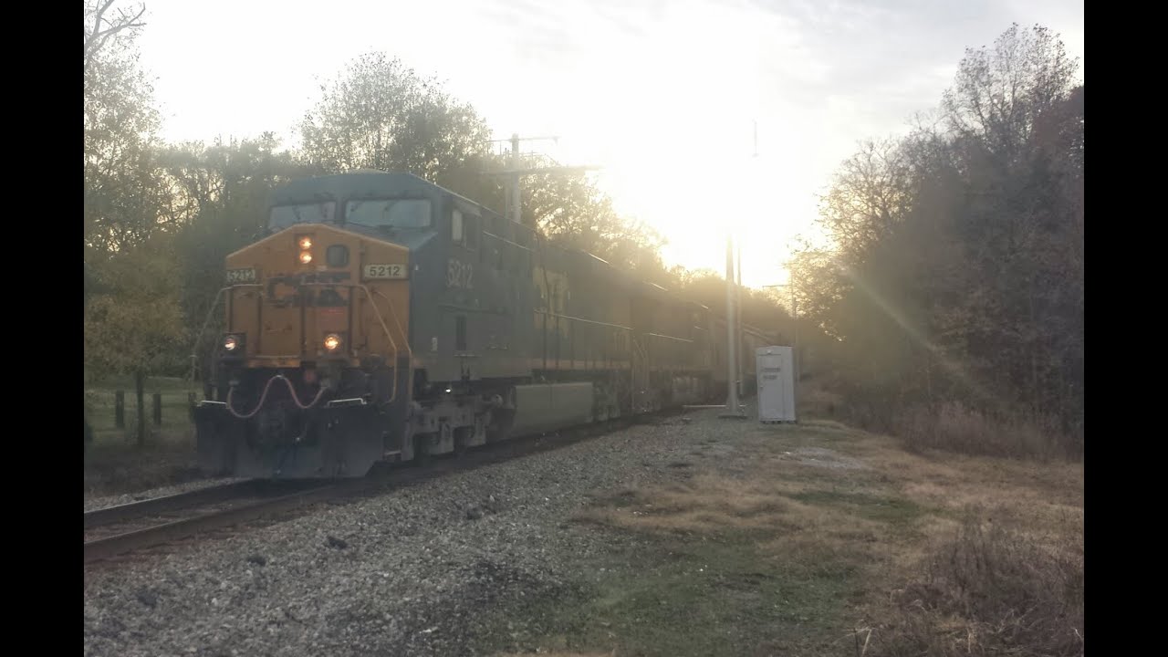 CSX Train Q583 With CSX Leader 5212 At Catawba SC On The CSX Monroe Subdivision. 11-27-2019 ...