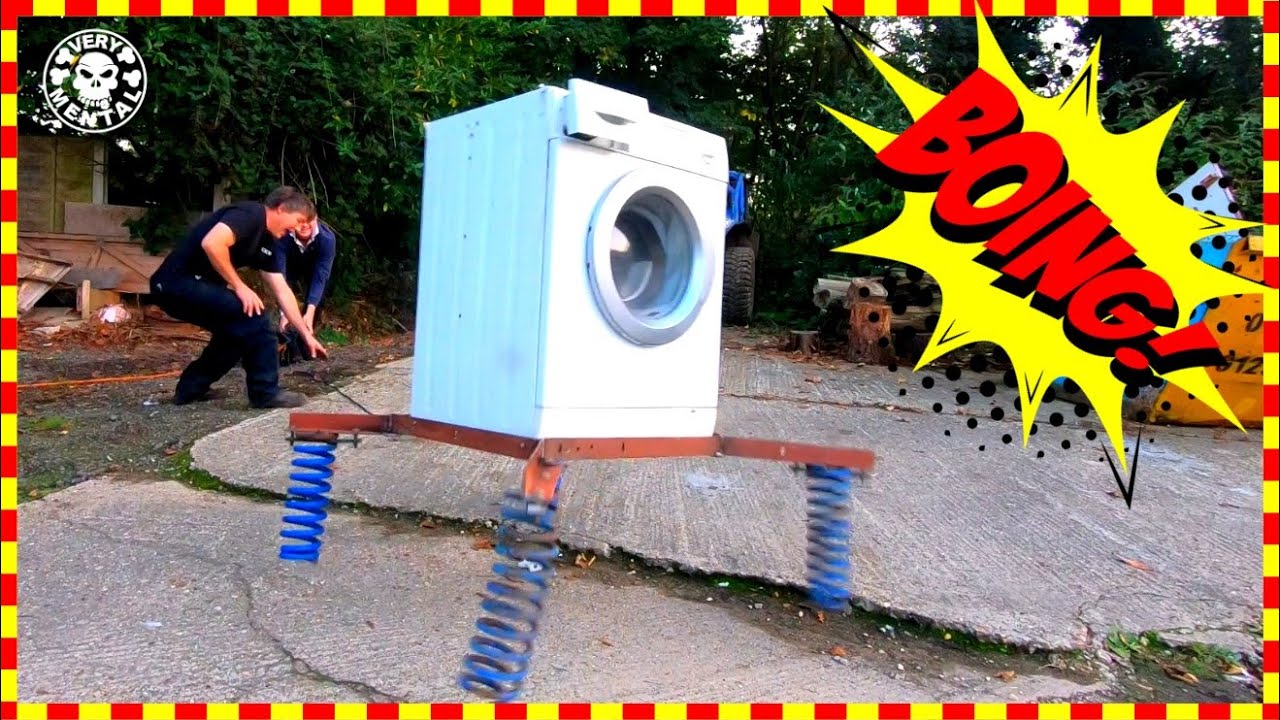Washing Machine Destruction On Springs! #MENTAL! - YouTube