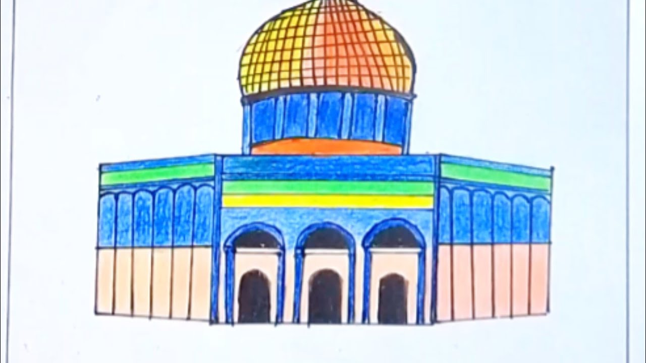 How to Draw a Al Aqsa Mosque|||Easy Mosque Drawing. - YouTube
