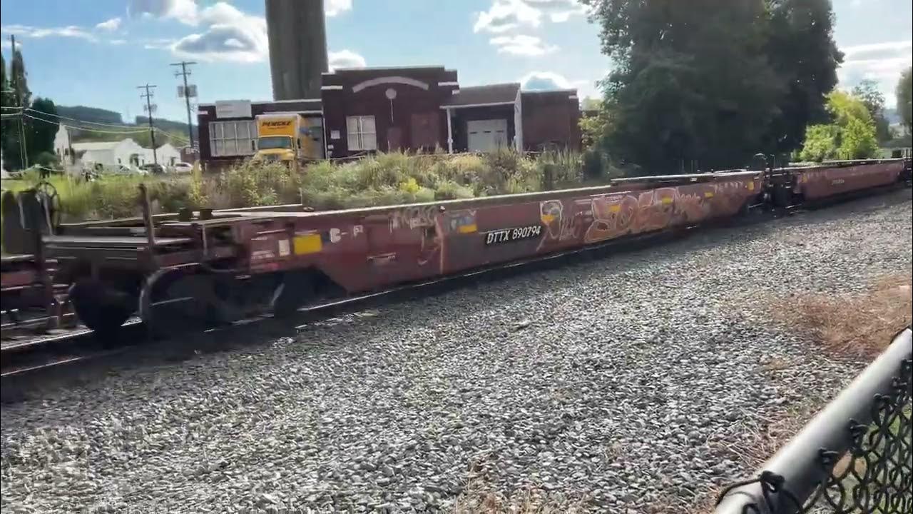 West bound ns 4483 Dc to ac ac44c6m followed by ns 8012 es44ac mixed freight train - YouTube