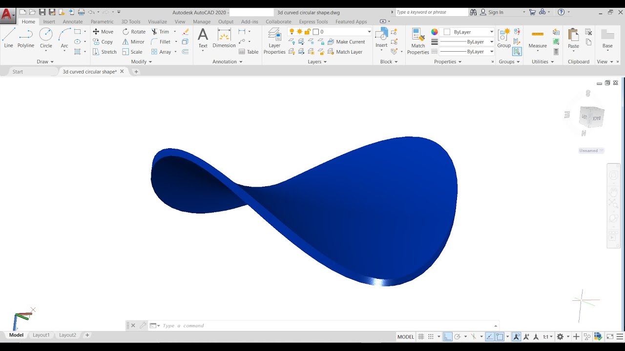 3d curved circular shape modeling in autocad by (ⓐⓤⓣⓞⓒⓐⓓⓒⓜⓓ) - YouTube
