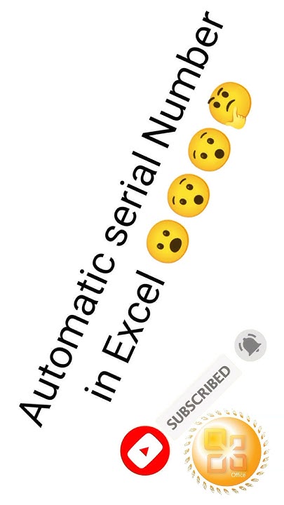 Automatic serial Number in Excel #shorts #excel #exceltips #exceltutorial #msexcel #exceltrick ...