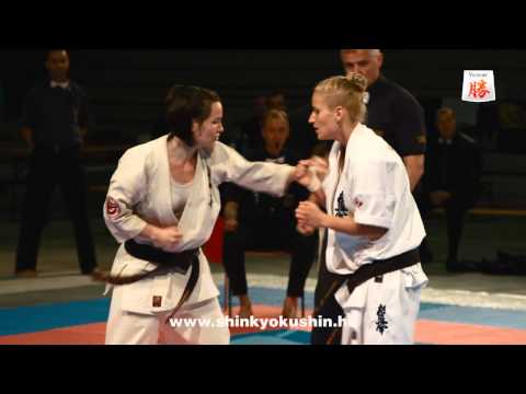 Herczeg Lilla vs  Isis Pinilla - European Championship Shinkyokushin Switzerland 2013