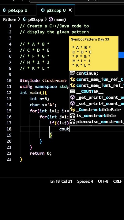 Day 33 💥Interview Special Star Pattern in C++ 🚀 C++ Logic Star Pattern ...