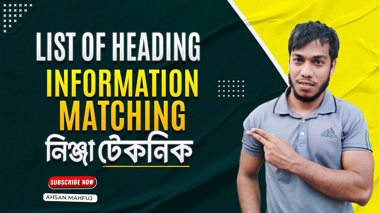List of heading Information matching নিঞ্জা টেকনিক। IELTS Sylhet। List of heading technique ...