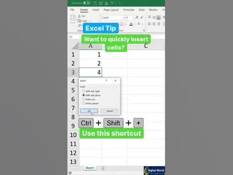 Quickly insert cell in sheet -MS EXCEL Tricks & Tips 2021 #shorts #EXCEL - YouTube