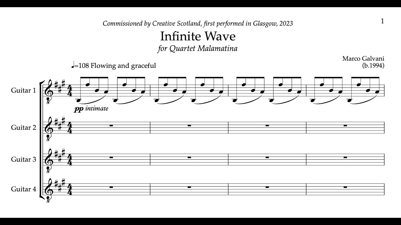 Infinite Wave | Guitar Quartet | Marco Galvani - YouTube