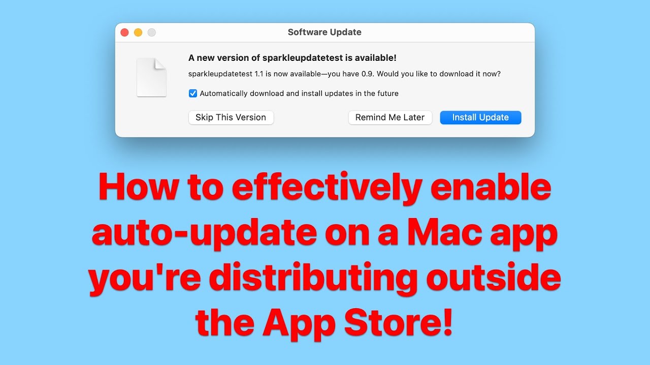 Sparkle Guide Enabling Auto Update On Swiftui Mac Apps Released As A Dmg Outside The Mac App