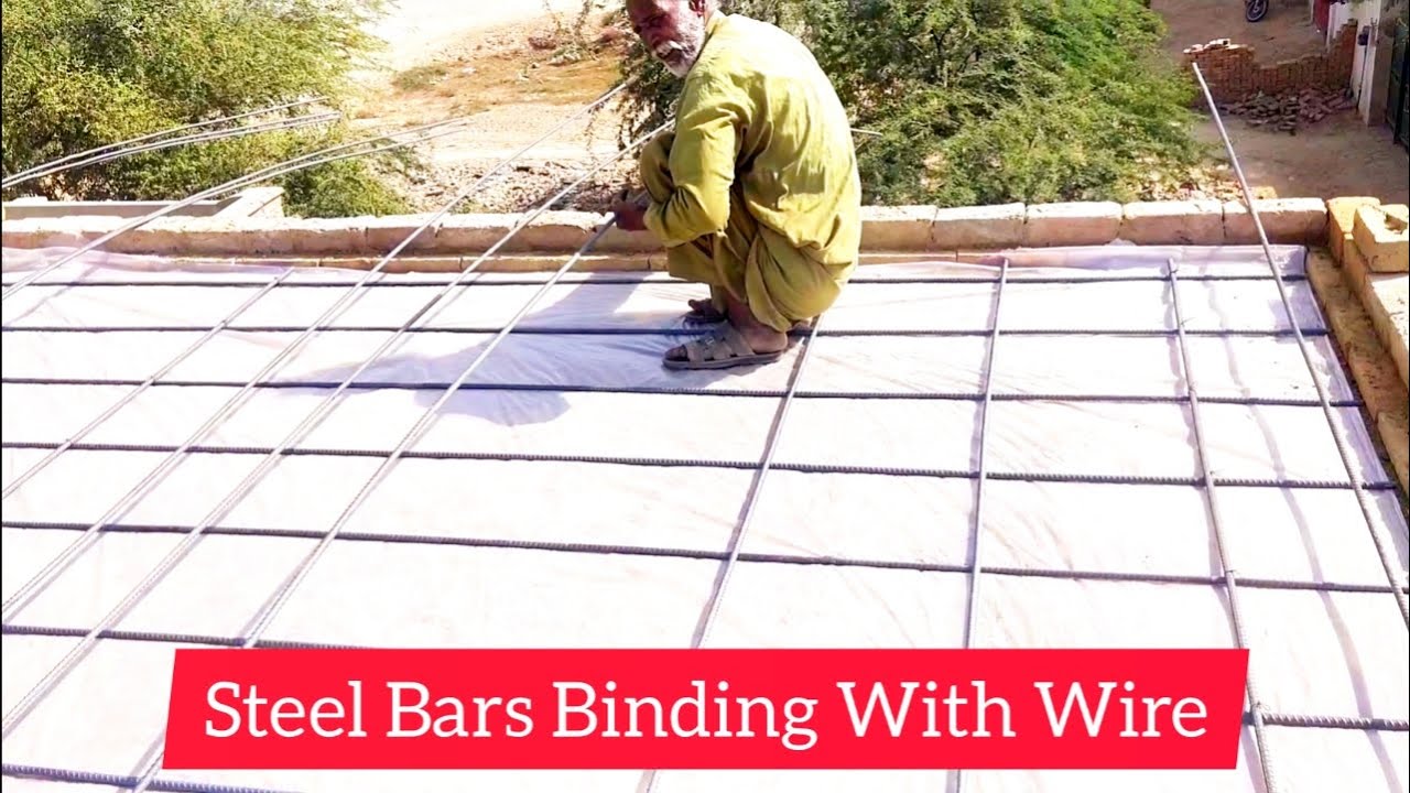 Steel Bars Binding With Wire|Sarya Binding Technique - YouTube
