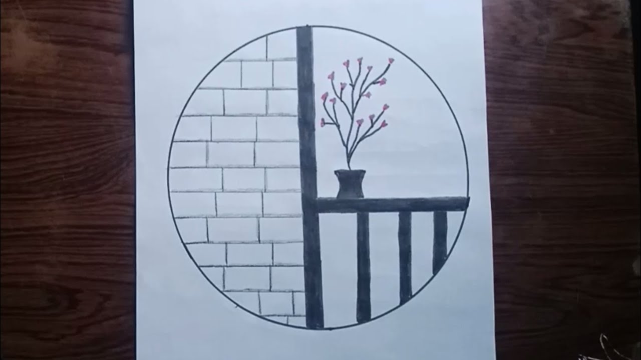 How to make a circle scenery drawing of the most beautiful😍💓 - YouTube