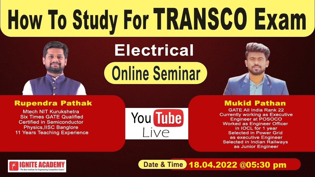 How To Study For TRANSCO Exam | Seminar | Electrical Engg | Under ...